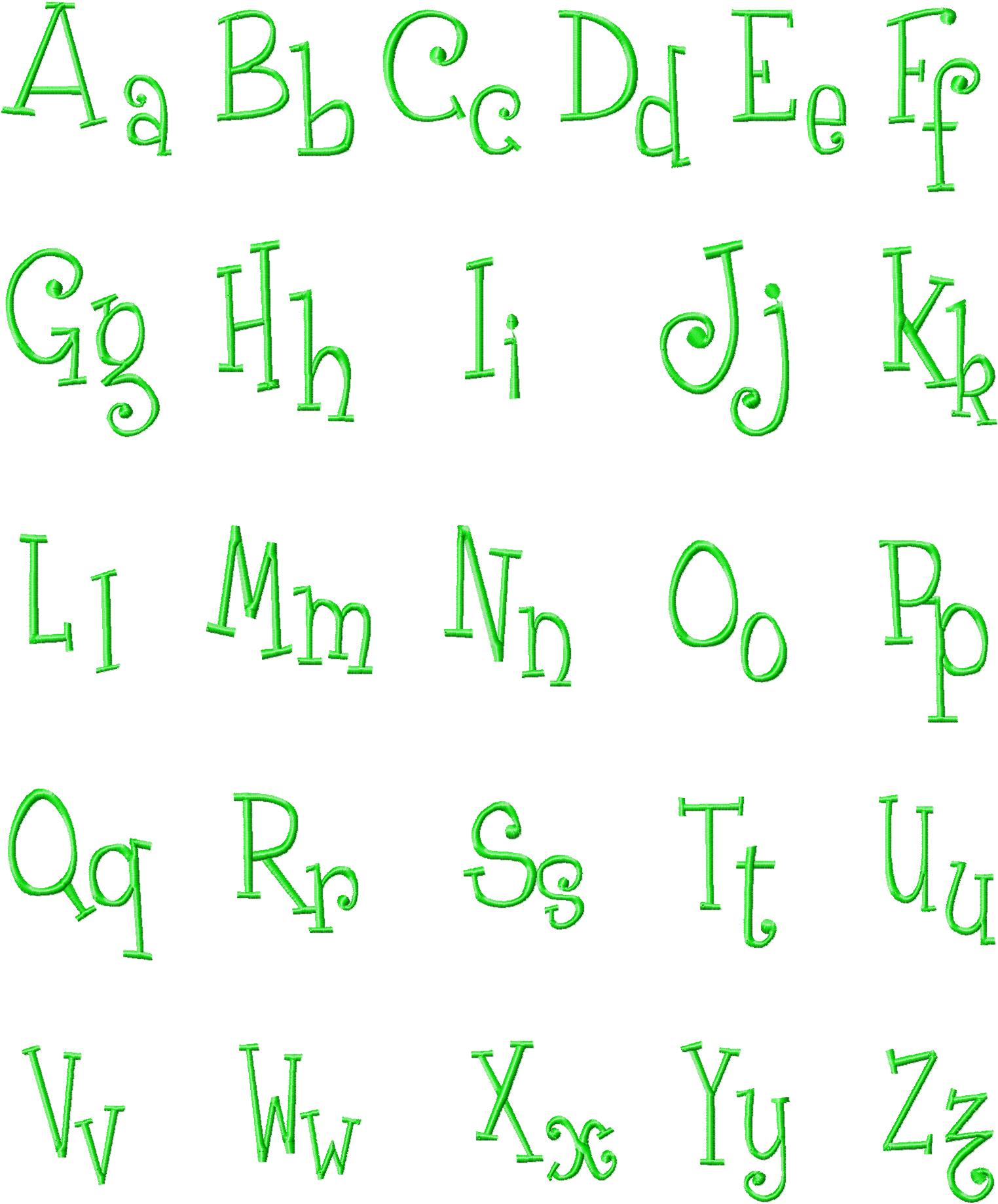 Free Machine Embroidery Font Set Titled The Frog Daily Embroidery