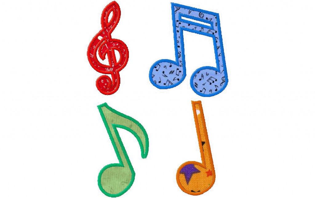 Musical Notes Free Machine Applique Designs – Daily Embroidery