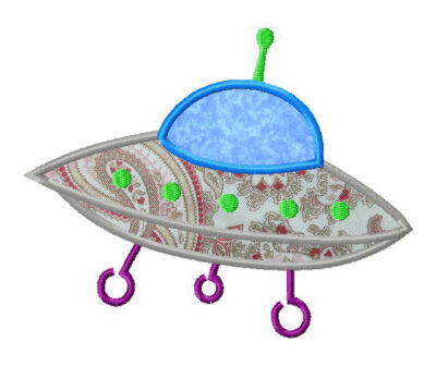 Free UFO Machine Embroidery Design Includes Both Applique and Fill ...