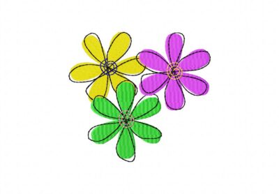 Doodle Daisies Machine Embridery includes Applique and Fill Stitch ...