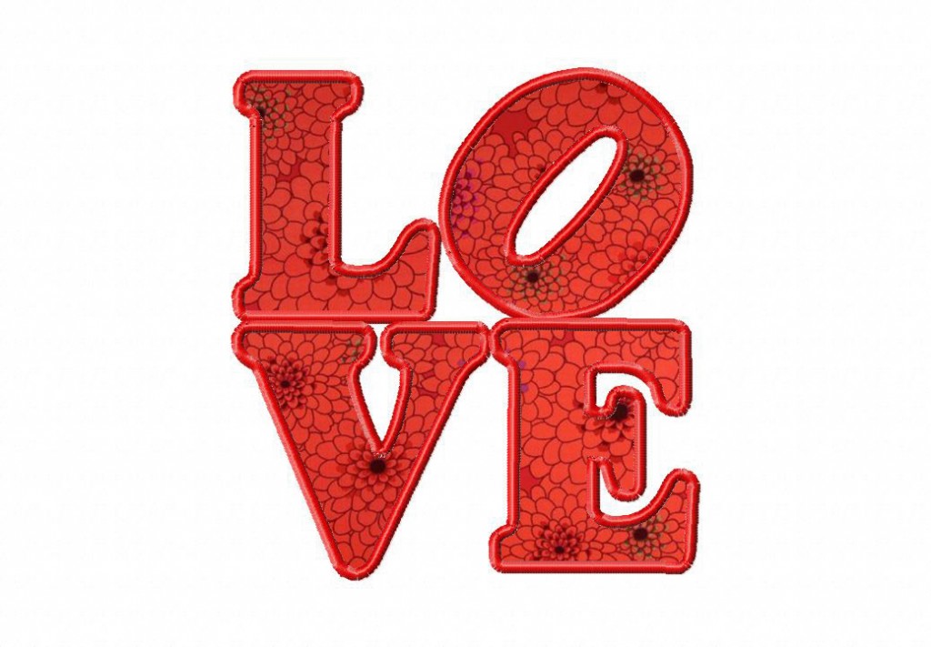 Free Love Machine Embroidery Includes Both Applique and Fill Stitch ...