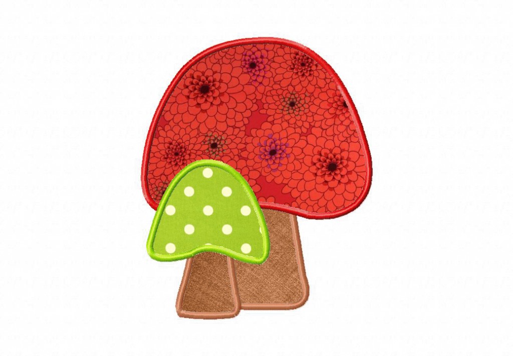 Free Mushroom Embroidery Design Includes Fill Stitch and Two Versions ...