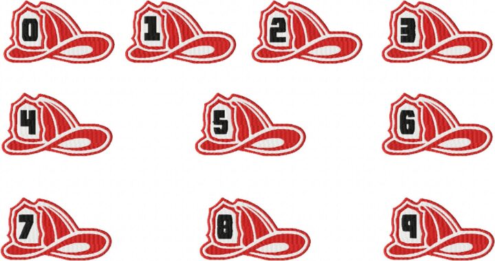 Free Fireman Hats Machine Embroidery Numbers Set – Daily Embroidery