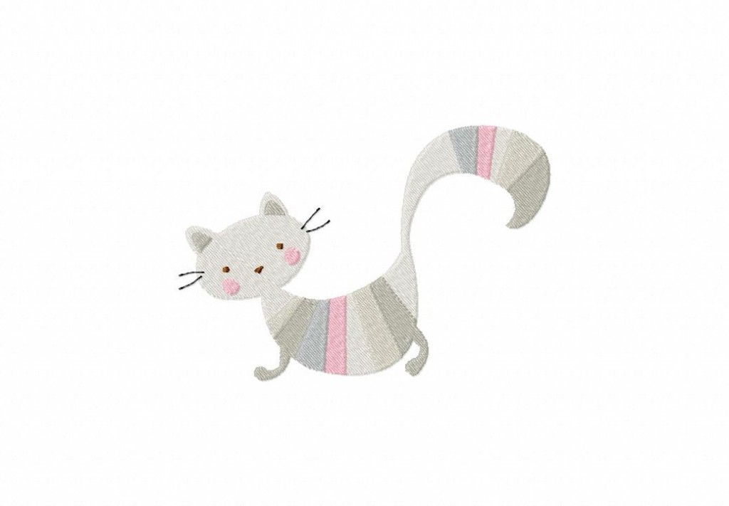 Striped Cat Machine Embroidery Design for Gold Members – Daily Embroidery