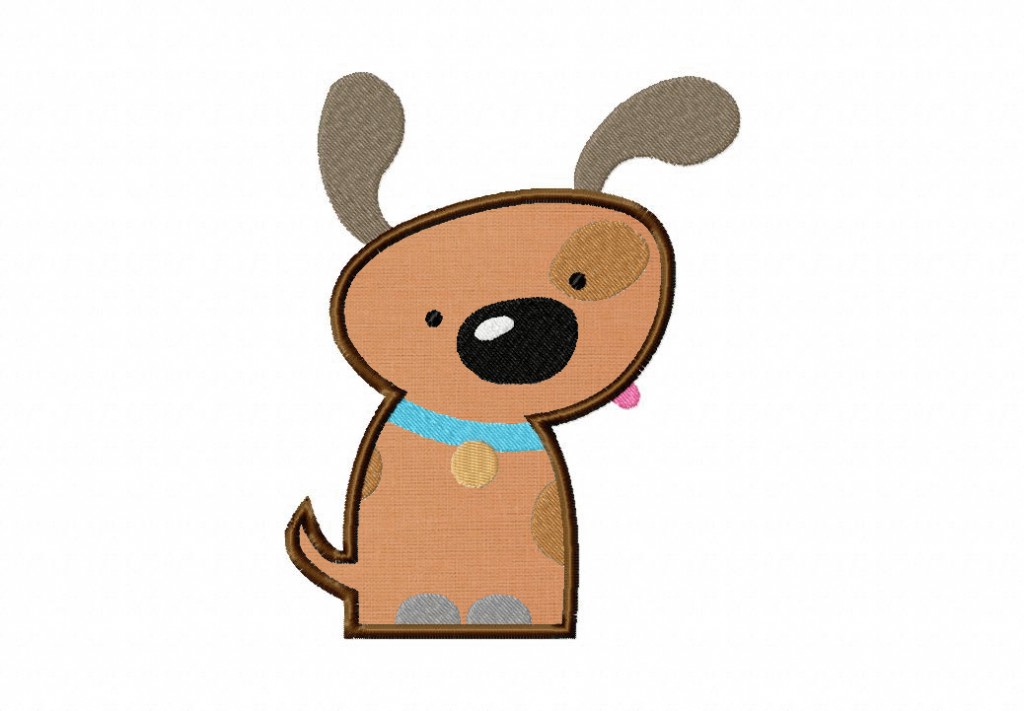 Puppy Machine Embroidery Design Includes Both Applique and Filled ...