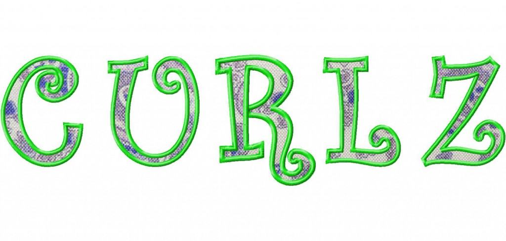 Curlz Applique Machine Embroidery Font Set for Gold Members Only ...