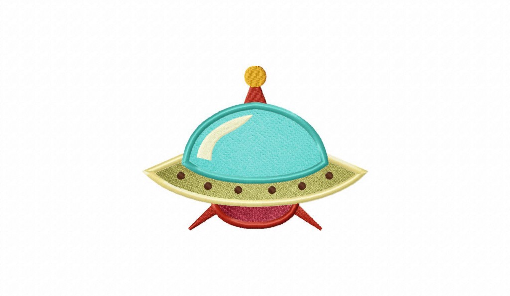 Retro UFO Includes Both Applique and Filled Stitch – Daily Embroidery