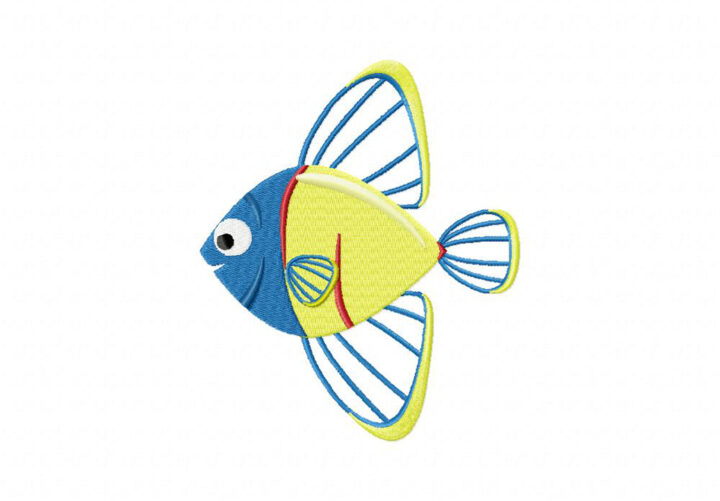 Blue Yellow Fish Machine Embroidery Design – Daily Embroidery