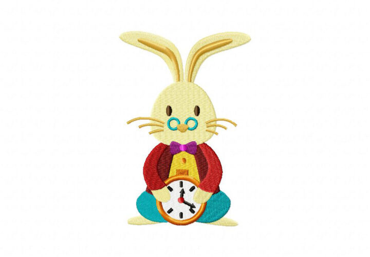 Clock Bunny Rabbit Machine Embroidery Design – Daily Embroidery