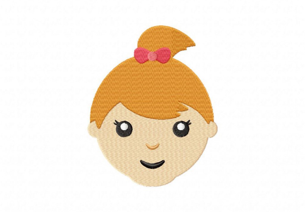 Cute Girl Face Machine Embroidery Design – Daily Embroidery