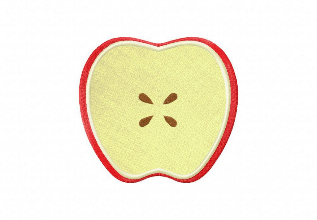Yummy Apple Slice Includes Both Applique and Stitched – Daily Embroidery