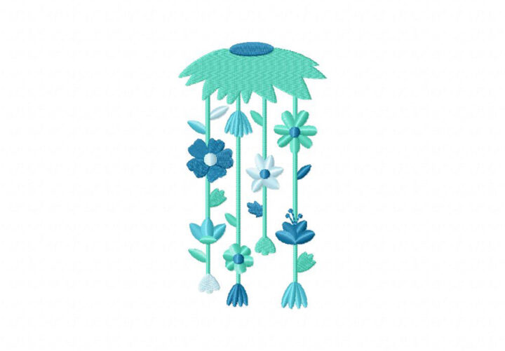 Floral Wind Chime Machine Embroidery Design – Daily Embroidery