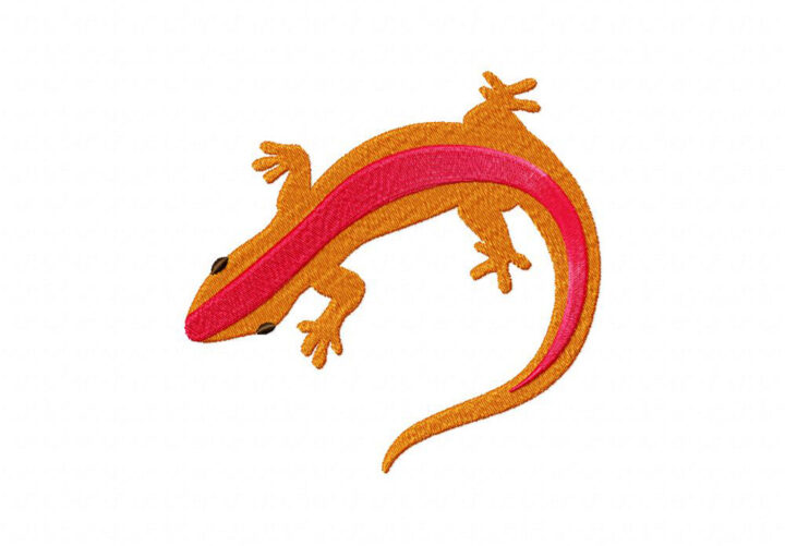 Orange Gecko Machine Embroidery Design – Daily Embroidery