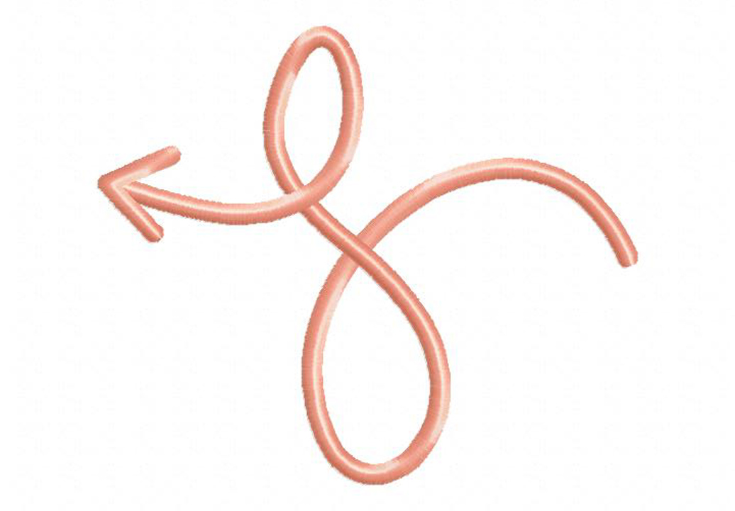 Squiggly Arrow Two Loops Machine Embroidery Design | Daily Embroidery