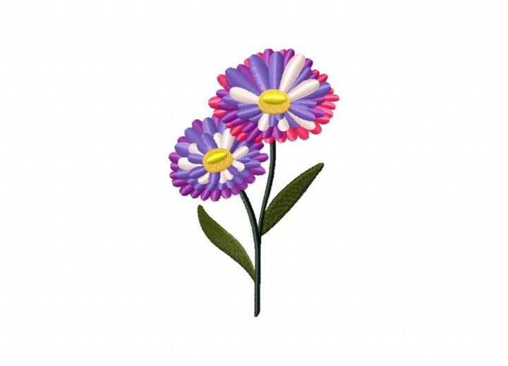 Aster Flower Machine Embroidery Design – Daily Embroidery