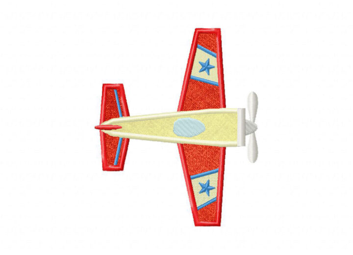 Flying Stars Plane Includes Both Applique and Stitched – Daily Embroidery