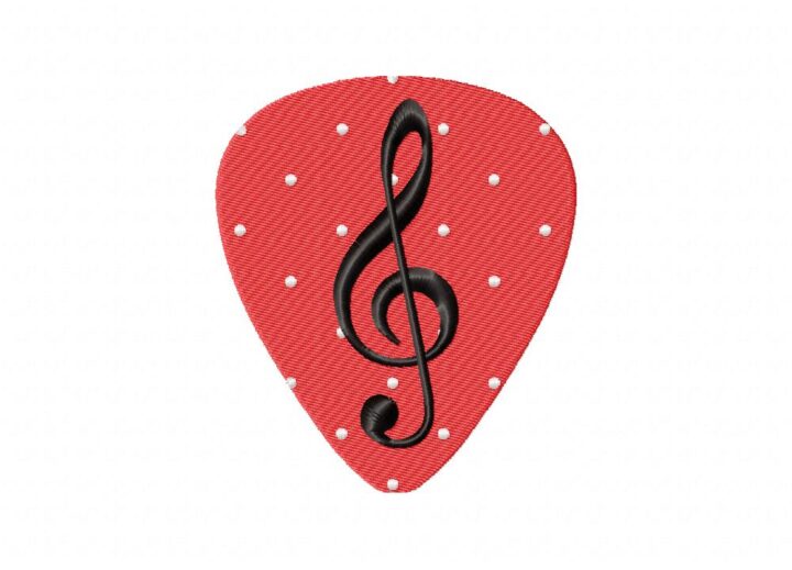 Musical Note Guitar Pick Machine Embroidery Design – Daily Embroidery