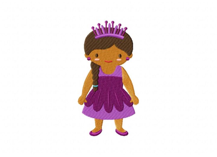 Purple Flower Princess Machine Embroidery Design – Daily Embroidery