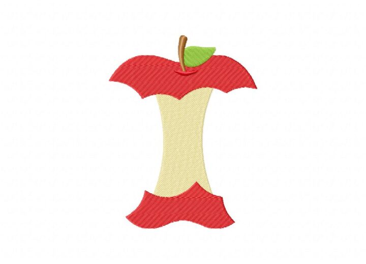 Apple Core Includes Both Applique and Stitched – Daily Embroidery
