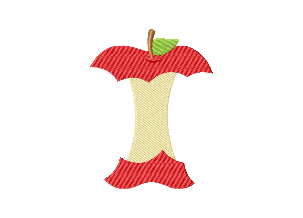 Apple Core Includes Both Applique and Stitched – Daily Embroidery
