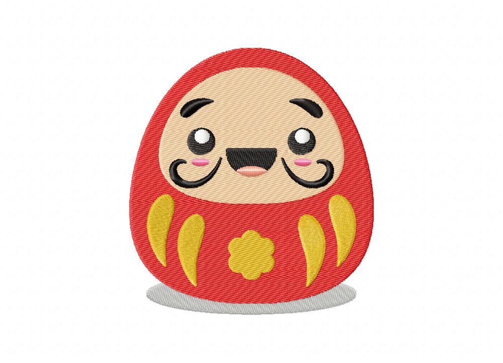 Daruma Doll Includes Both Applique and Stitched – Daily Embroidery