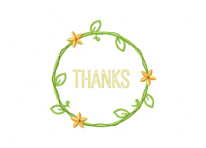 Thanks Wreath Machine Embroidery Design – Daily Embroidery