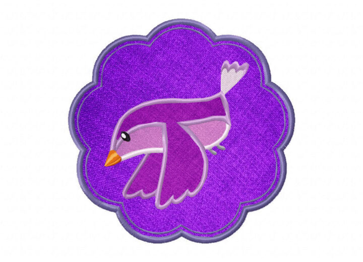 Violet Bird Includes Both Applique and Stitched – Daily Embroidery