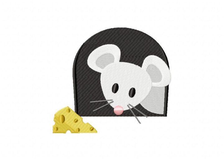 Gray Mouse And Cheese Machine Embroidery Design – Daily Embroidery