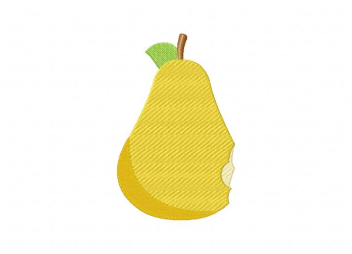 Pear Bite Includes Both Applique and Stitched – Daily Embroidery