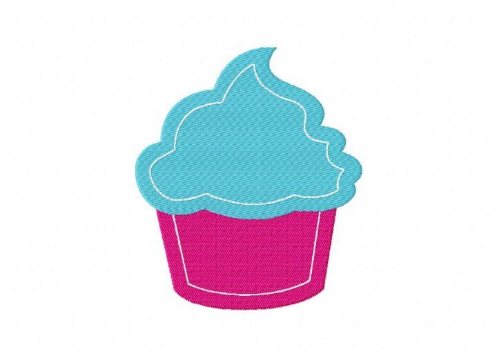 Stitched Cupcake Includes Both Applique and Stitched – Daily Embroidery