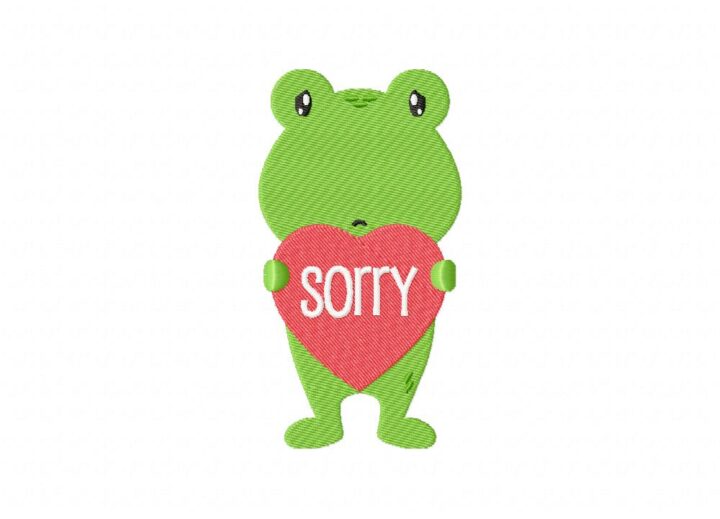 Sorry Frog Machine Embroidery Design – Daily Embroidery