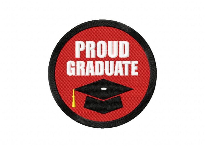 Proud Graduate Button Machine Embroidery Design – Daily Embroidery