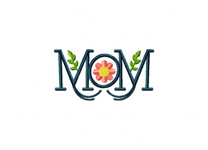Mom Monogram Flowers Machine Embroidery Design – Daily Embroidery