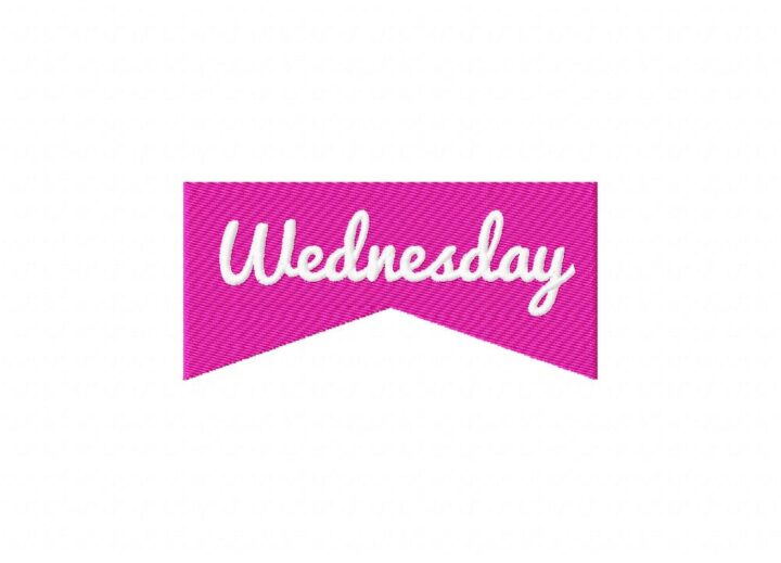 Wednesday Weekday Label Machine Embroidery Design – Daily Embroidery