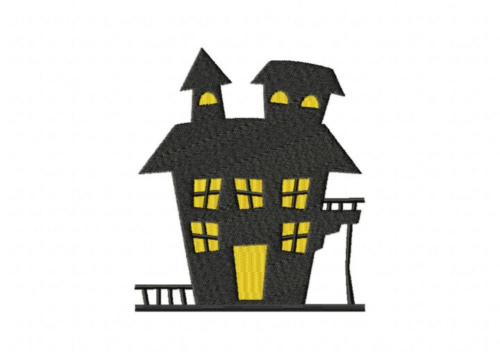 Creepy Haunted House Machine Embroidery Design – Daily Embroidery