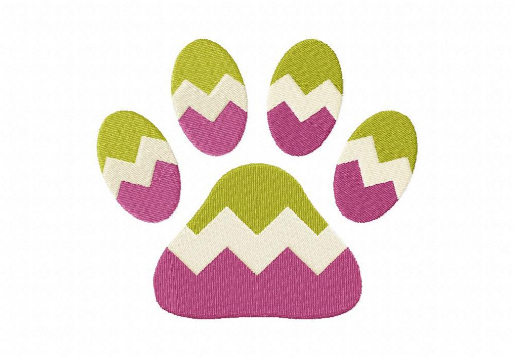 Chevron Pattern Cat Paw Machine Embroidery Design – Daily Embroidery