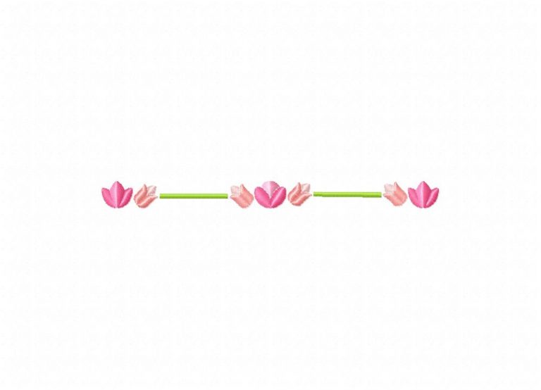 Fascinating Pink Tulip Border Machine Embroidery Design – Daily Embroidery
