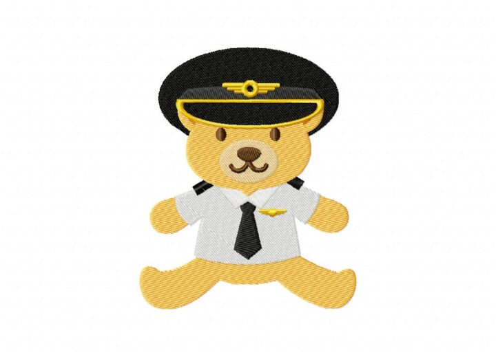 Pilot Bear Machine Embroidery Design – Daily Embroidery