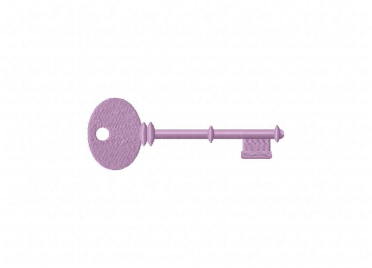Vintage Key Purple Machine Embroidery Design – Daily Embroidery