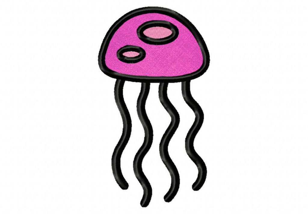 Stick Jellyfish Includes Both Applique and Stitched – Daily Embroidery