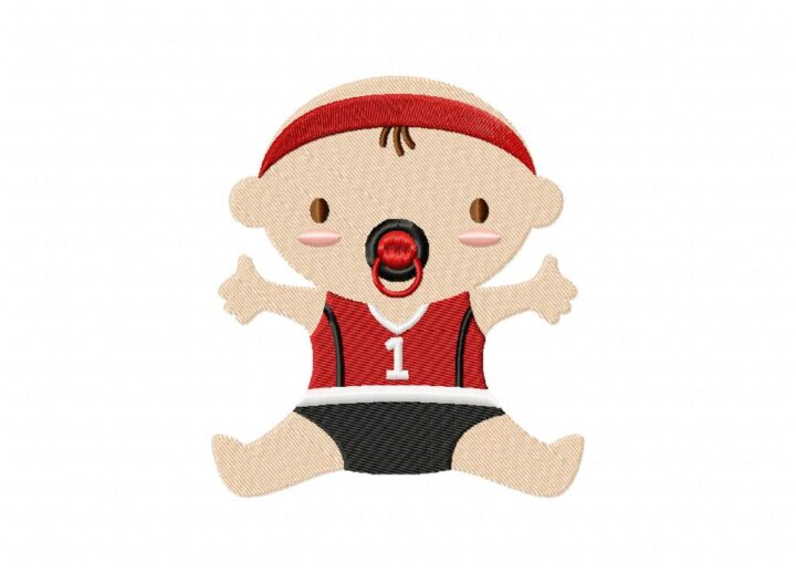 Basketball Baby Machine Embroidery Design – Daily Embroidery
