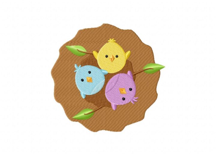 Cute Birds in Nest Machine Embroidery Design – Daily Embroidery
