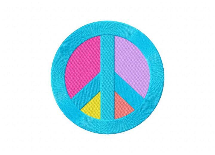 Colorful Peace Sign Machine Embroidery Design – Daily Embroidery