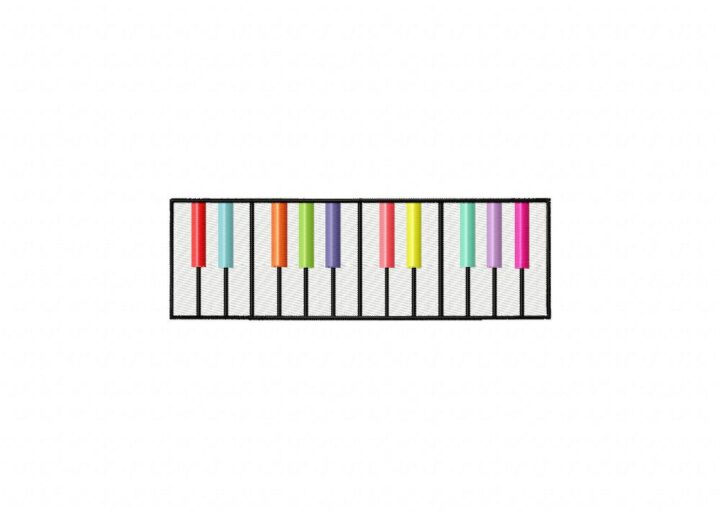 Colorful Classic Piano Machine Embroidery Design – Daily Embroidery
