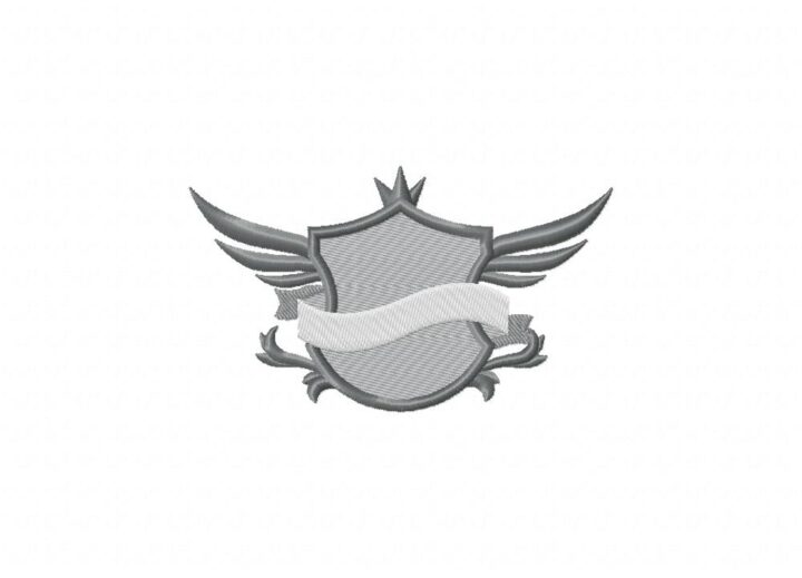 Crest Shield with Wings Machine Embroidery Design – Daily Embroidery