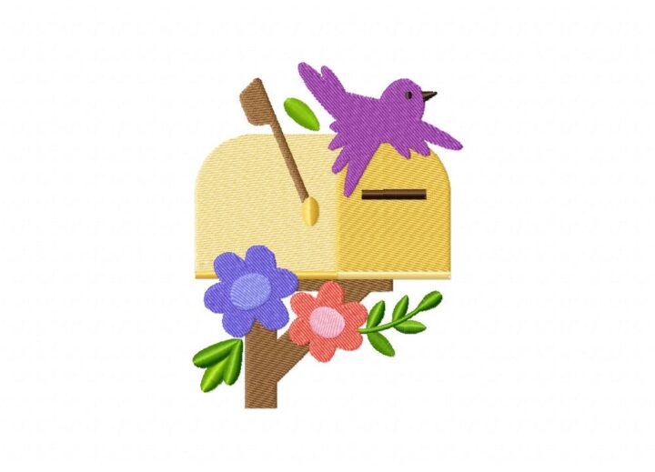 Garden Mailbox Yellow Machine Embroidery Design – Daily Embroidery