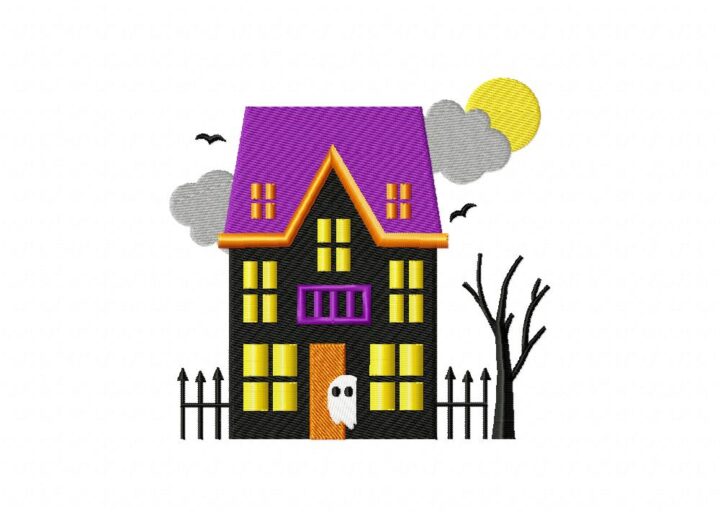 Haunted House with Ghost Machine Embroidery Design (Copy) – Daily ...