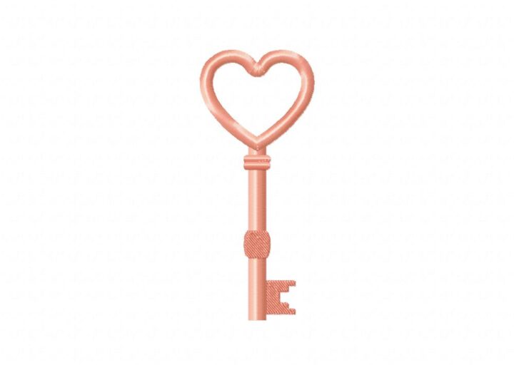 Heart Key Machine Embroidery Design – Daily Embroidery