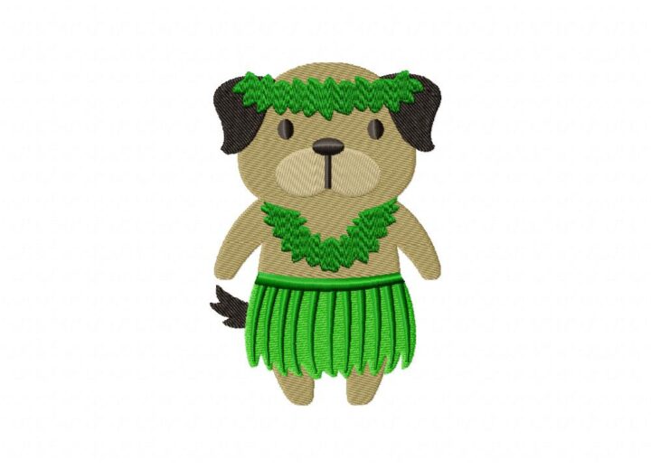 Hula Dog Machine Embroidery Design – Daily Embroidery