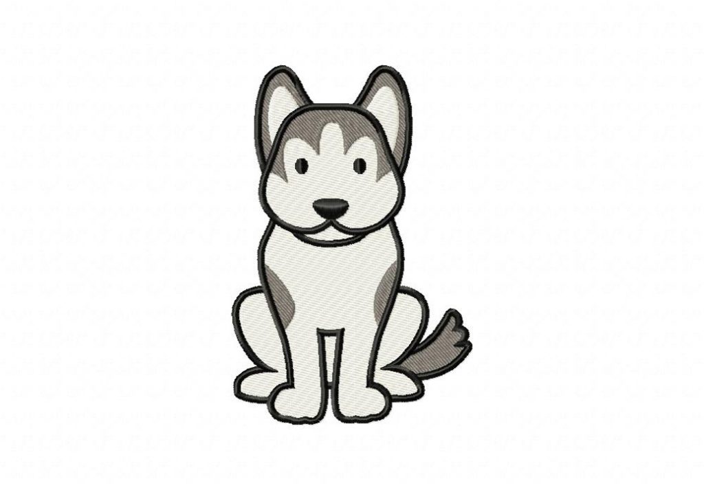 Husky Machine Embroidery Design – Daily Embroidery